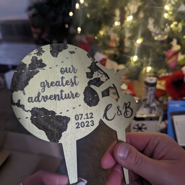 Destination Wedding Airplane Cake Topper,our Greatest Adventure Travel ...