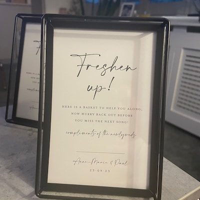 Freshen up Bathroom Wedding Reception Table Sign, Help Yourself to ...