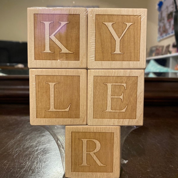 Personalized Wood Name Blocks Wooden Letter Block Letter Custom Blocks ...