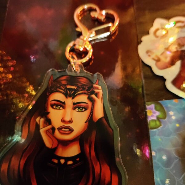 Scarlet Witch Wanda Maximoff Acrylic Keychain Charm Elizabeth Olsen ...