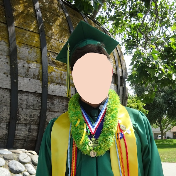 Hawaii 2 Color Satin Ribbon Lei, Graduation Lei, Senior Lei, Class of ...