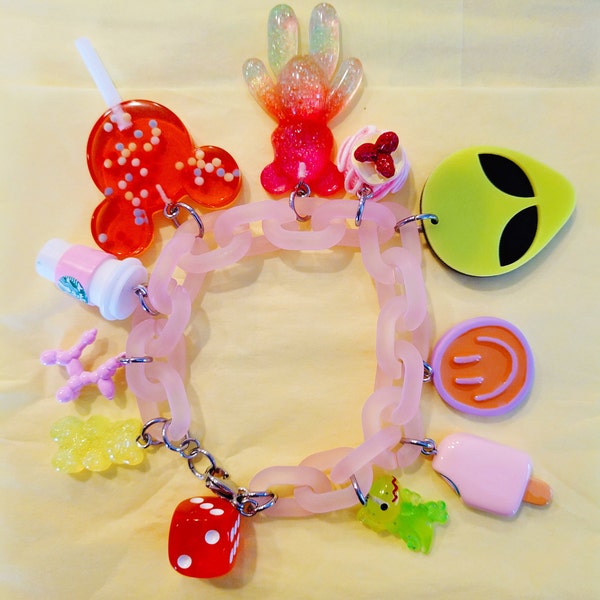 Funky Charm Bracelet | Charm Bracelet/anklet | Link Chain Bracelet ...