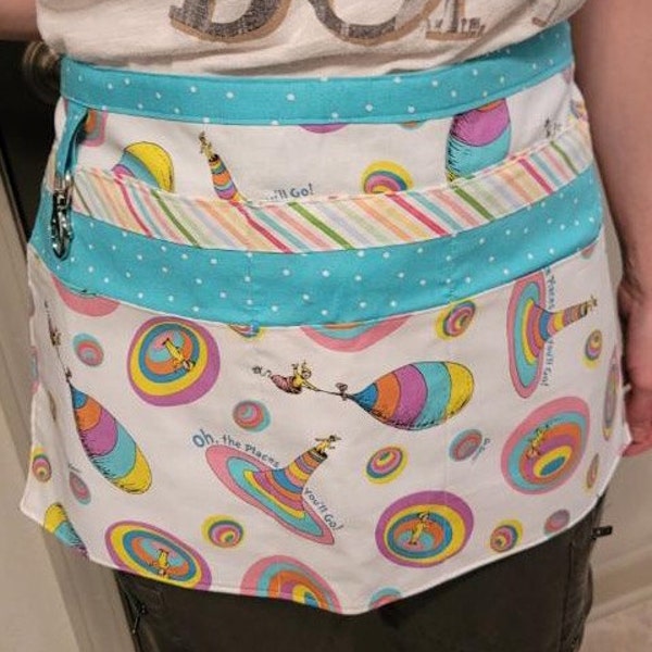 Shades of Blue 3 Pocket Apron, Server Apron, Teacher Apron, Vendor ...