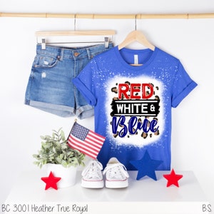 Red White & Blue PNG Sublimation Design Hand Drawn - Etsy