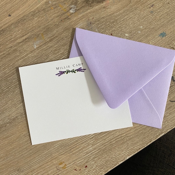 Lavender Stationery | Lavender Stationary | Botanical Note Cards ...