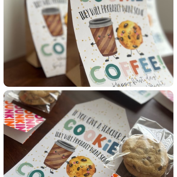 Back to School Teacher Cookie Gift Tag Template, Teacher Appreciation ...