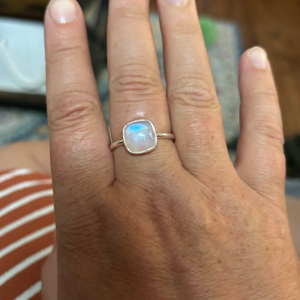 Natural Rainbow Moonstone Ring* Moonstone Handmade Ring* Healing ...