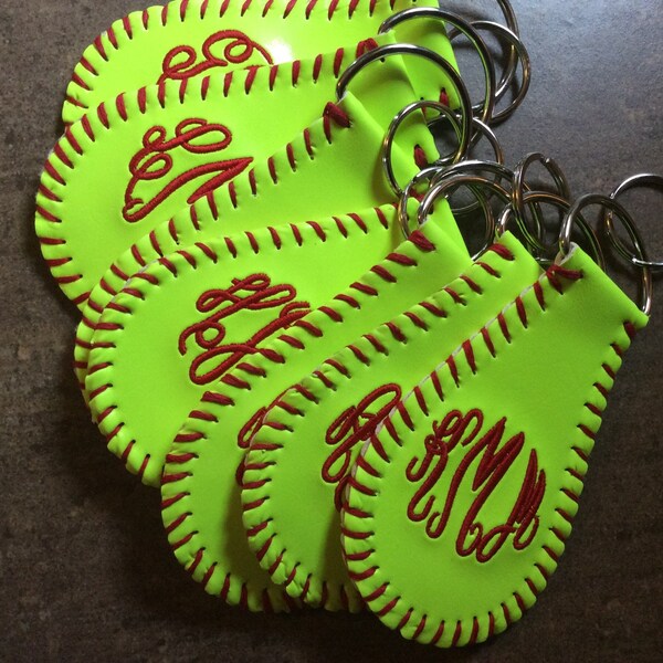Softball Key Chain, Softball Keychain, Keychain, Key Chain, Softball ...