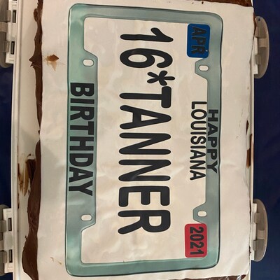 License Plate Edible Cake Topper - Etsy