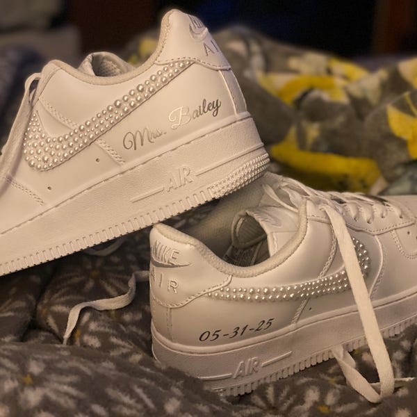Wedding Personalized Sneakers for the Bride / Air Force 1 Unique ...