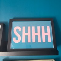 Home Decor Quirky Shhh Print, Art Typography Print, Graphic Poster ...