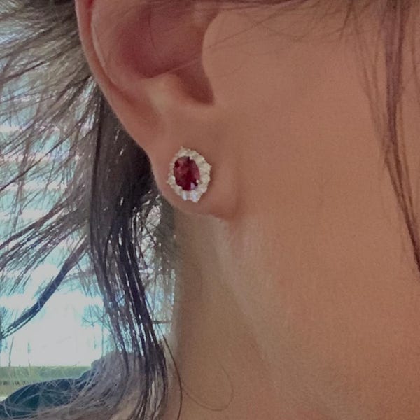 Vintage Natural Ruby and Diamonds Art Deco Style 17.3k Gold Ring - Etsy