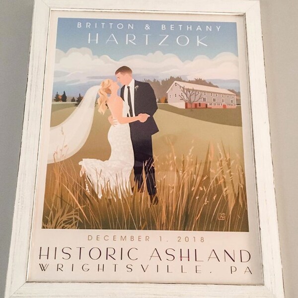 Personalized Farm Wedding Poster, Rustic Wedding, Wedding Portrait ...
