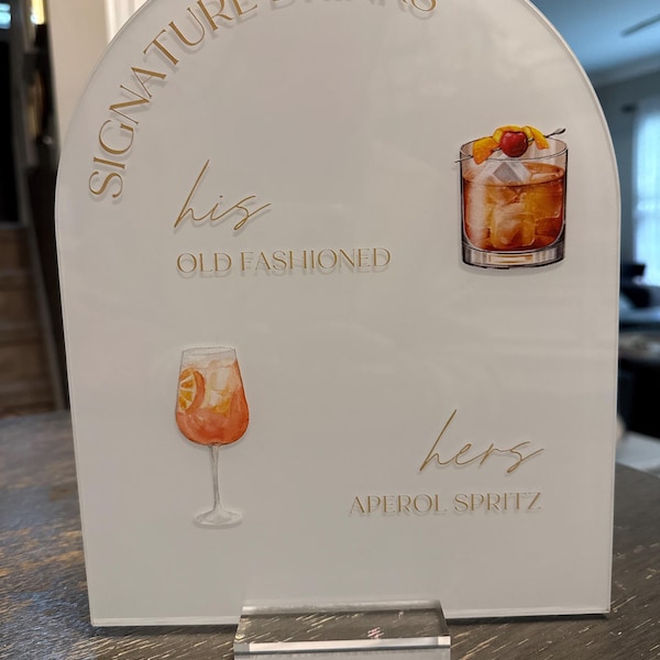 Signature Drinks Sign | Signature Drink Menu | His and Hers Drinks Sign ...