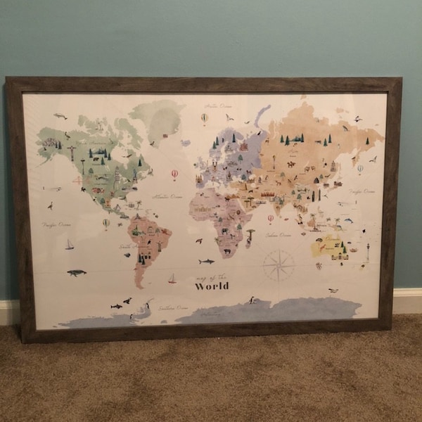 Pastels Educational World Map | Kids World Map | Nursery ...