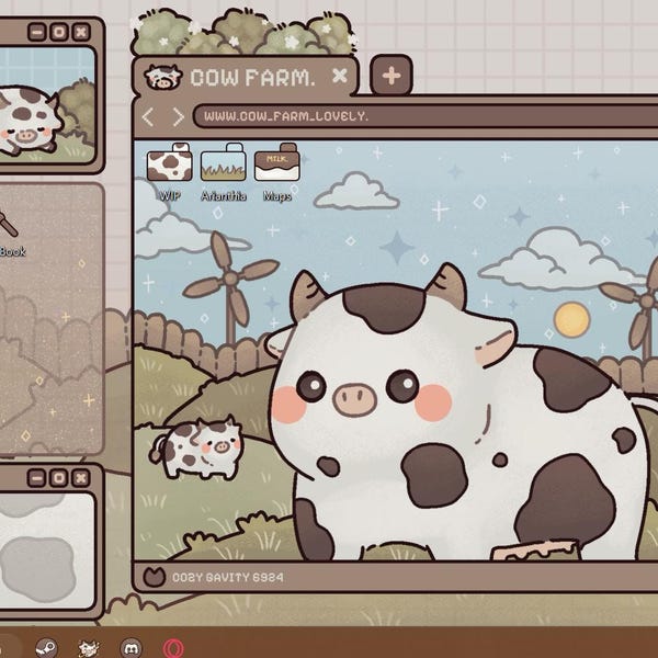 Windows/mac Cow Farm Computer Desktop Theme Background Wallpaper ...
