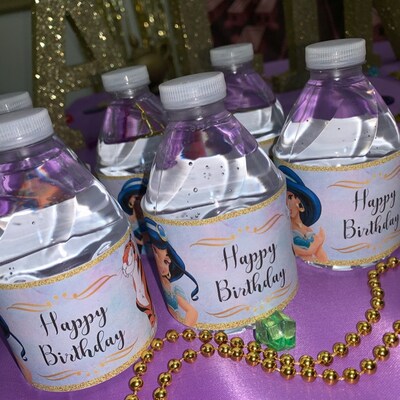 Princess Jasmine Water Bottle Labels, Printable Princess Water Labels ...