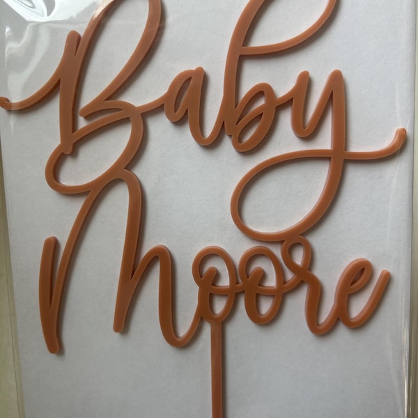 Personalized Baby Cake Topper / Custom Script Cake Topper for Gender ...