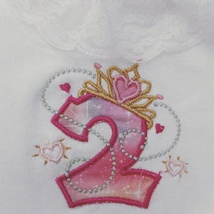 BX Princess Tiara Pearls Numbers Set 0-9 Applique Machine Embroidery ...
