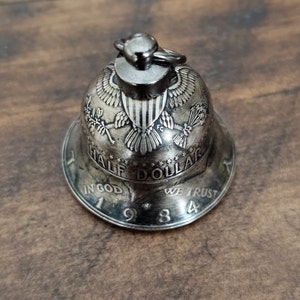 1916-1963 Silver Coin Bell Motorcycle Bell Gremlin Charm Franklin Half ...