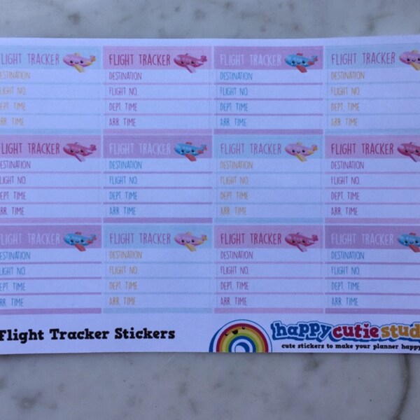 12 Cute Flight Tracker/holiday/vacation Planner Stickers - Etsy