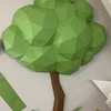 Tree Papercraft 3D DIY Low Poly Paper Crafts Origami Wall Decor ...