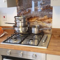 Printed Kitchen Glass Splashback Tempered Cooker Tiles Panel Backsplash ...