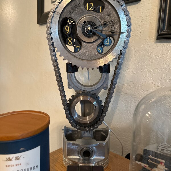Red Gear Wall Clock, Made With Chevy Small Block Timing Set - Etsy