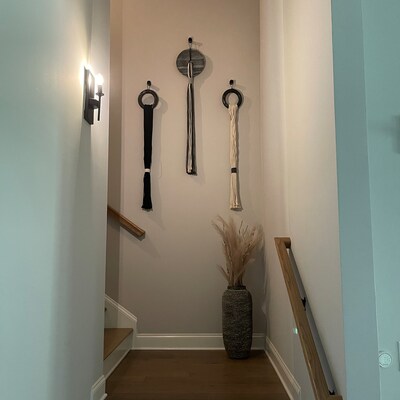 Wood Chain Decor// Macrame Wall Hanging// Fiber Art// Wall Decoration ...