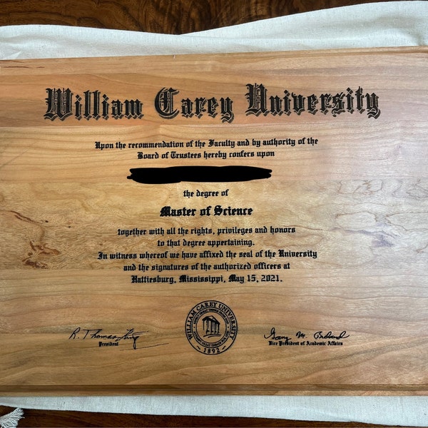 Laser Engraved Diploma Certificate 9x12in, Unique Diploma Display ...