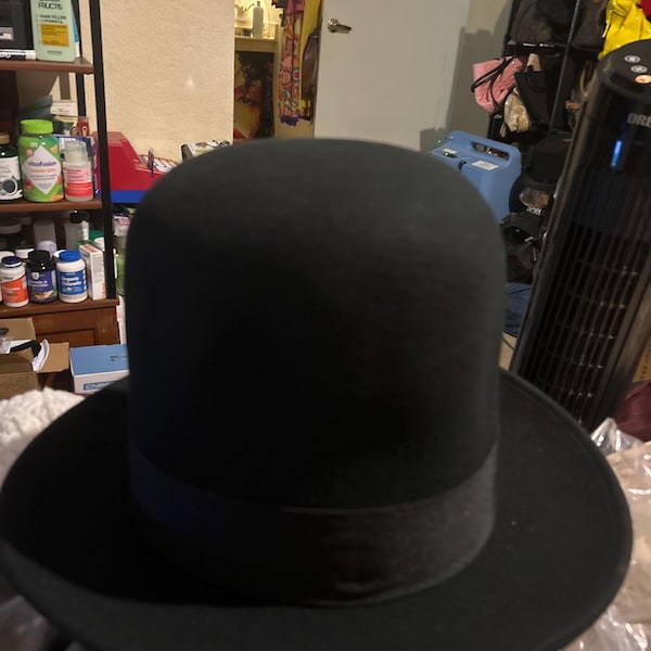 Oversized Tall Wool Bowler Hat: Erykah Badu Inspired, 20cm Crown - Etsy