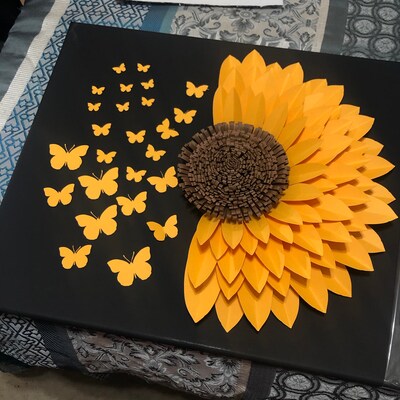 SVG Digital Template, Paper Sunflower, Fall Decor, Paper Flowers, DIY ...