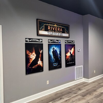 Custom Home Theater Sign Movie Theater Decor Personalized Movie Theatre ...
