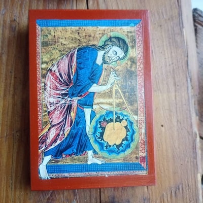 Handmade Religious Carved Wooden Prayer Box With Christian Cross, Greek ...