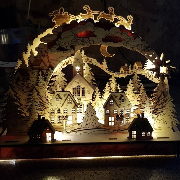 Christmas Arch Laser Cutting File With Assembly Instruction in Vector ...