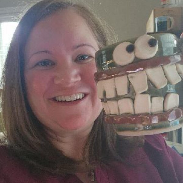 PENELOPE Pottery Chicken Mug in Blue. Cute Hot Tea Mug. Funny Face ...