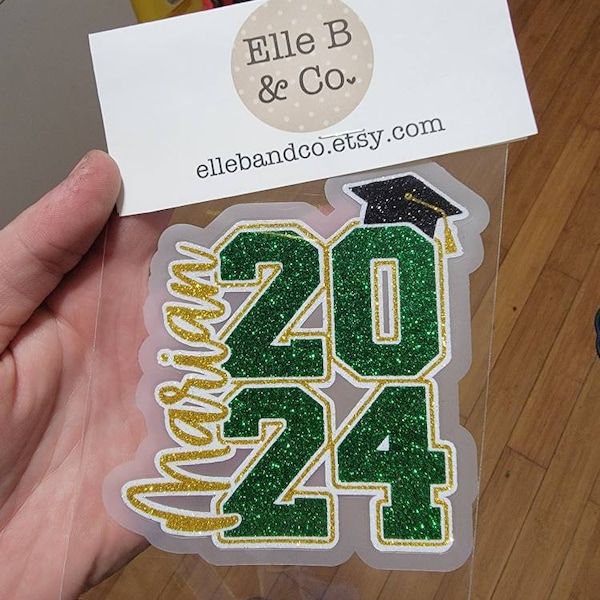 Personalized Glitter Decal for Graduates| Class of | Waterproof Glitter ...