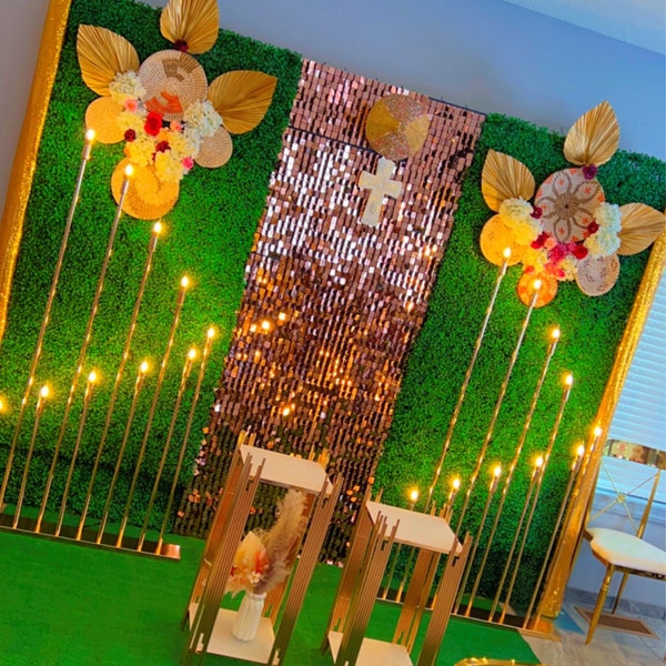 Set of 2 | 10-head Golden Reed Led Lights,led Stand,wedding Stand - Etsy