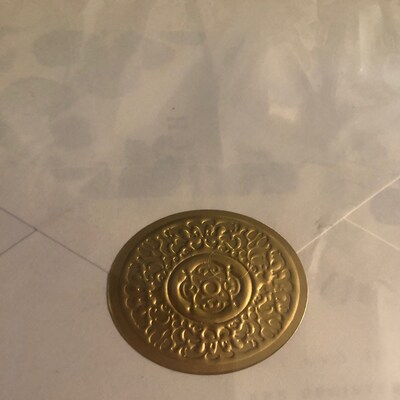 GOLD HEART Sticker Seals Embossed Metallic Foil Stickers, Envelope ...