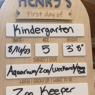 First Day of School Sign, Custom Interchangeable Board, Back to School ...