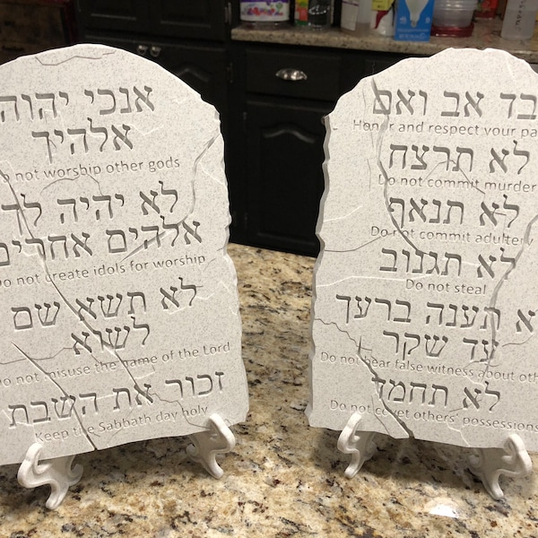 Ten Commandments Tablets Plaques, Easel Stand Included, Wall Art,easter ...