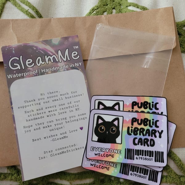 Public Library Card Sticker, Everyone Welcome Sticker, Funny Cartoon ...