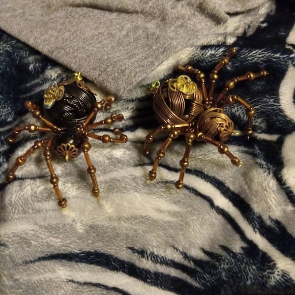 Steampunk Metal Beaded Spider W/gears - Etsy