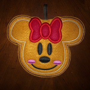 Minnie Mouse Head Gingerbread Cookie Applique Digital Embroidery ...