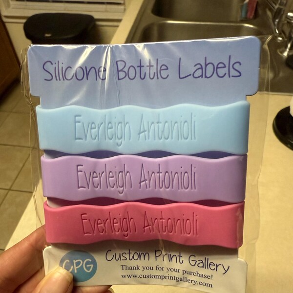 Silicone Bottle Labels, Wavy Waterproof Bands, Name Label for Bottles ...
