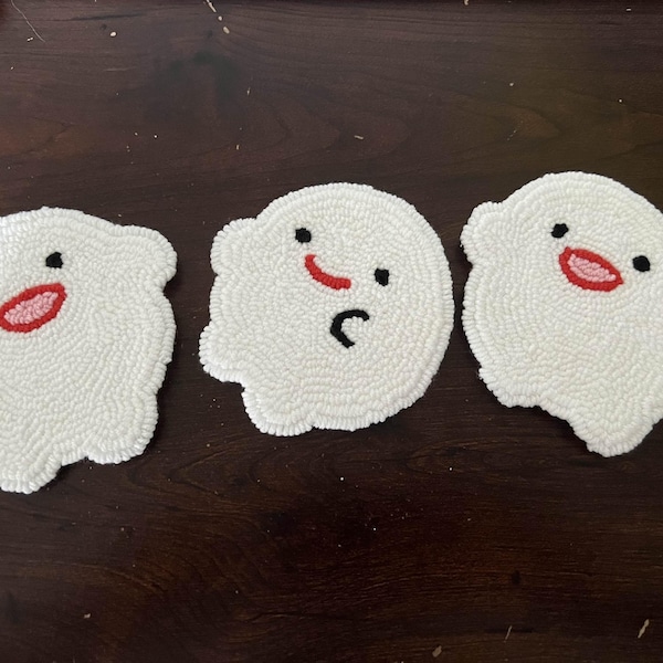 Punch Needle Coasters, Cute Mug Rug, Hand Tufted Mug Rug, Drink Coaster ...