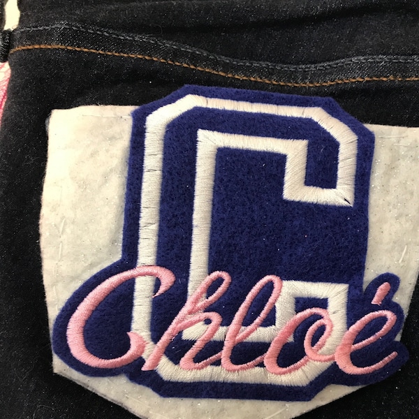 Embroidered Varsity Letter Name Patch - Iron on Custom Jacket Backpack ...