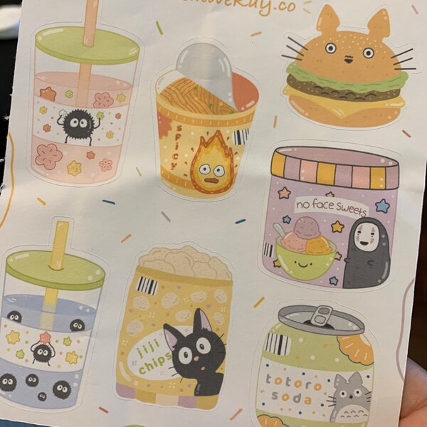 Cute Studio Ghibli Snack Sticker Sheet | Journal Stickers - Etsy