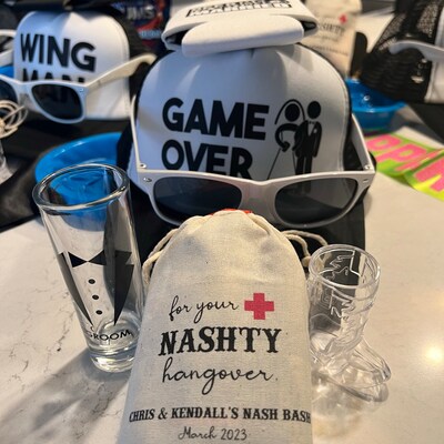 Set of 10 Nash Bash Survival Kit Bags party Hangover Kit for Your ...