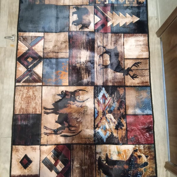 Celestial Pattern Moon and Flowers Runner, Celestial Rug, Celestial ...